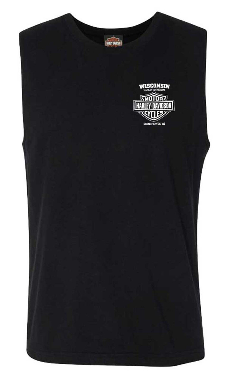 Harley-Davidson® Men's Lightning Crest Sleeveless Cotton Muscle Shirt ...