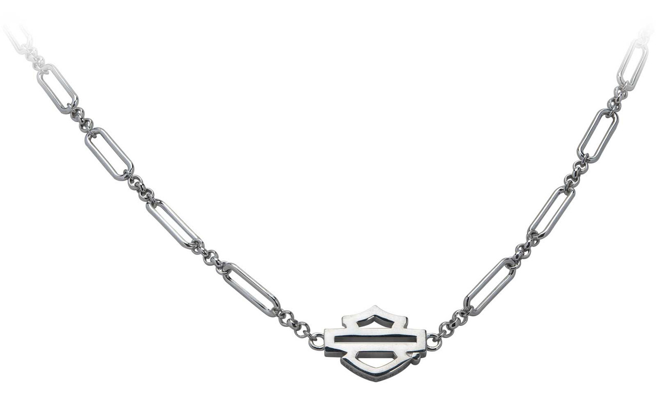 Harley-Davidson® Women's Link & Length Bar & Shield Chain Necklace ...
