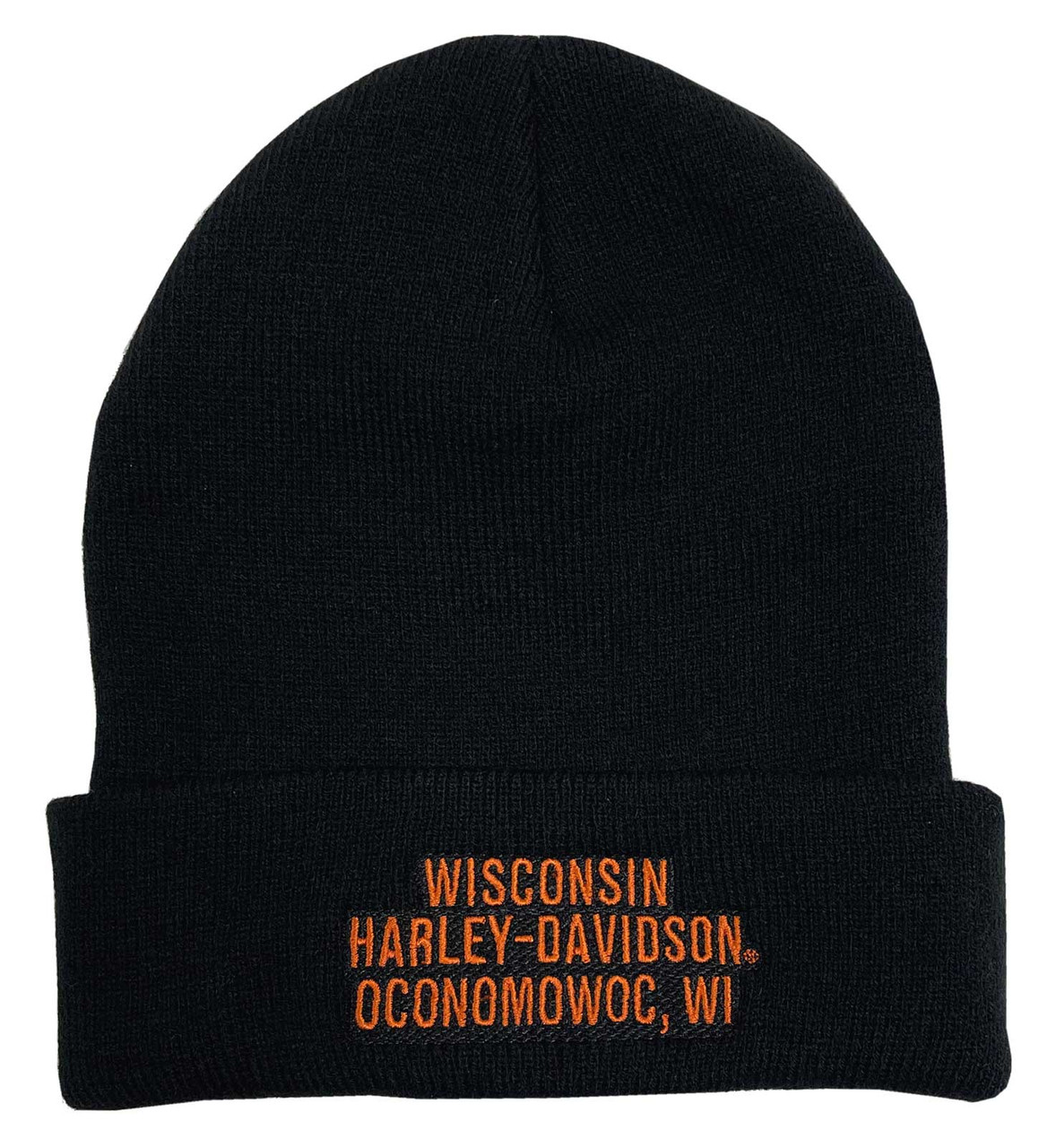 Harley-Davidson® Men's Woven Label Bar & Shield Cuffed Acrylic Beanie ...