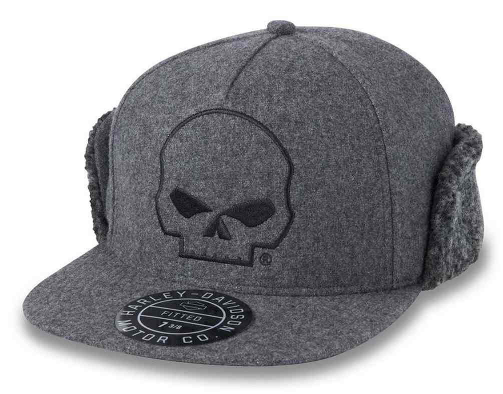 Harley-Davidson® Men's Willie G Skull Sherpa Ear Flap Hat - Gray 97641 ...