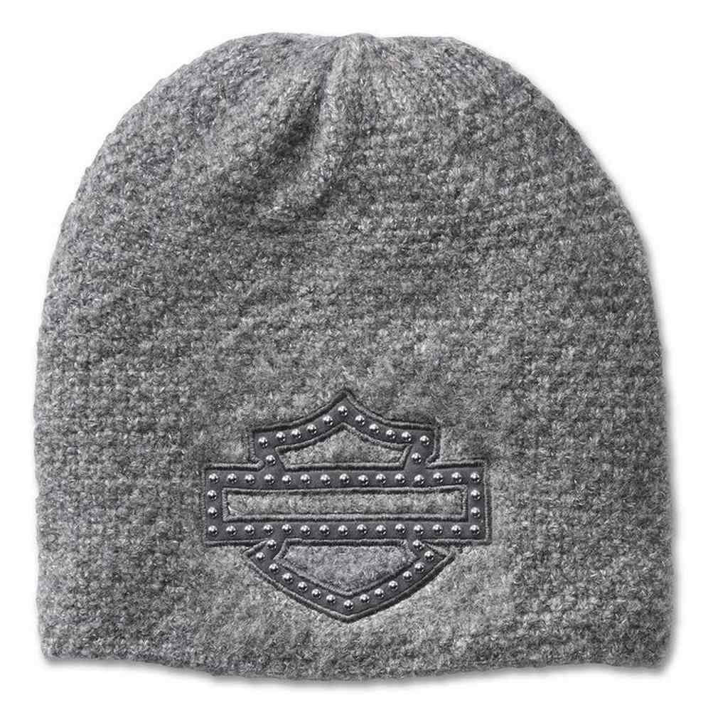 Harley-Davidson® Women's Stud Bar & Shield Beanie Cap - Gray 97675-24VW ...