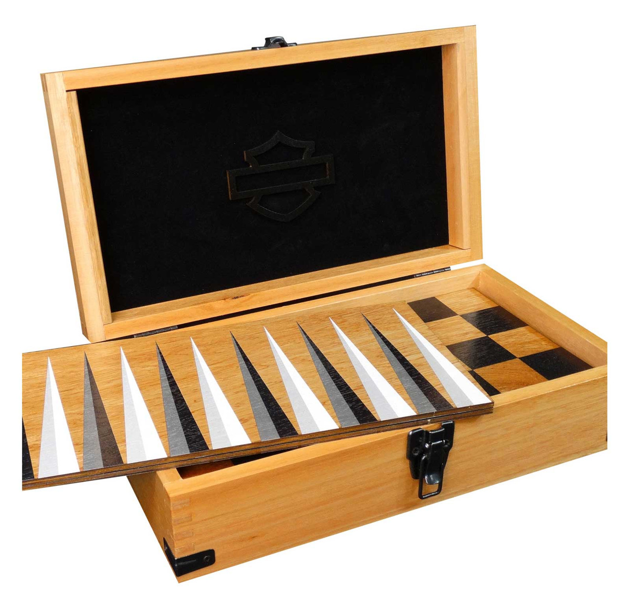 Harley-Davidson® Deluxe 4-In-1 Multiple Game Set: Chess, Checkers ...
