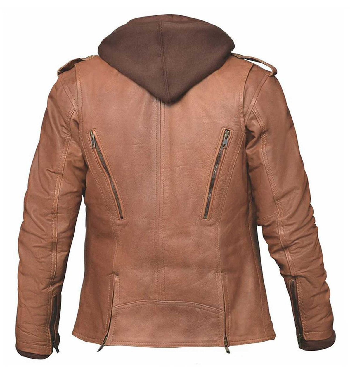 Derringer Women's 3-IN-1 Lambskin Hooded Leather Motorcycle Jacket ...