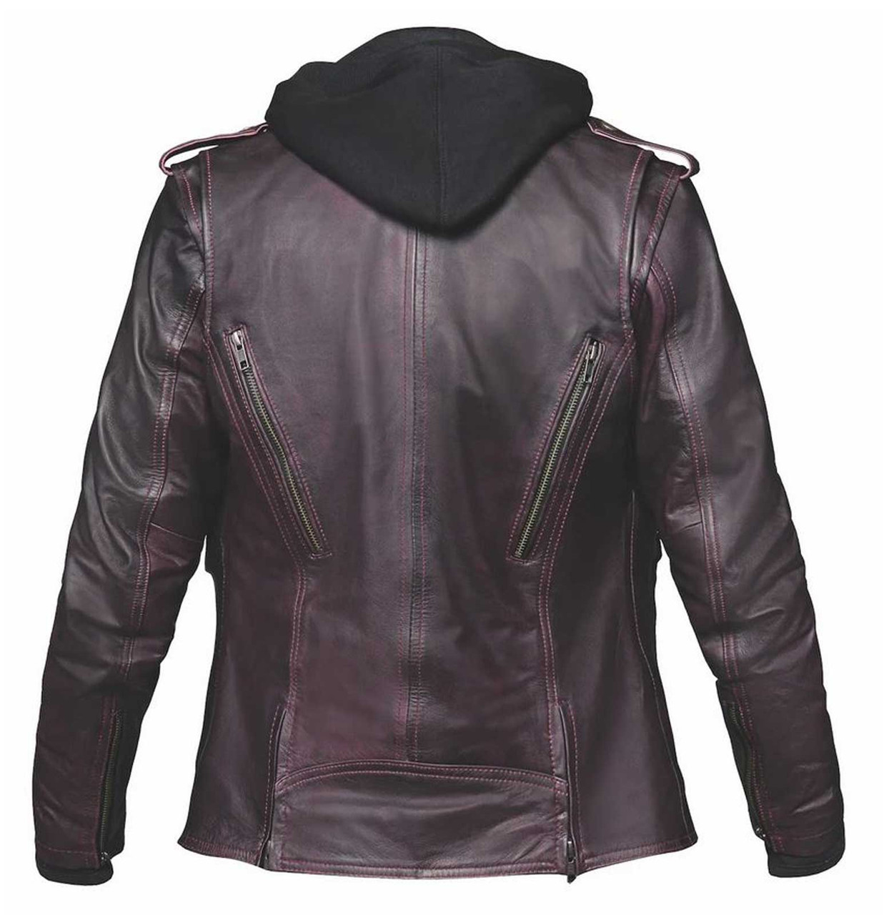 Derringer Women's 3-IN-1 Lambskin Hooded Leather Motorcycle Jacket ...