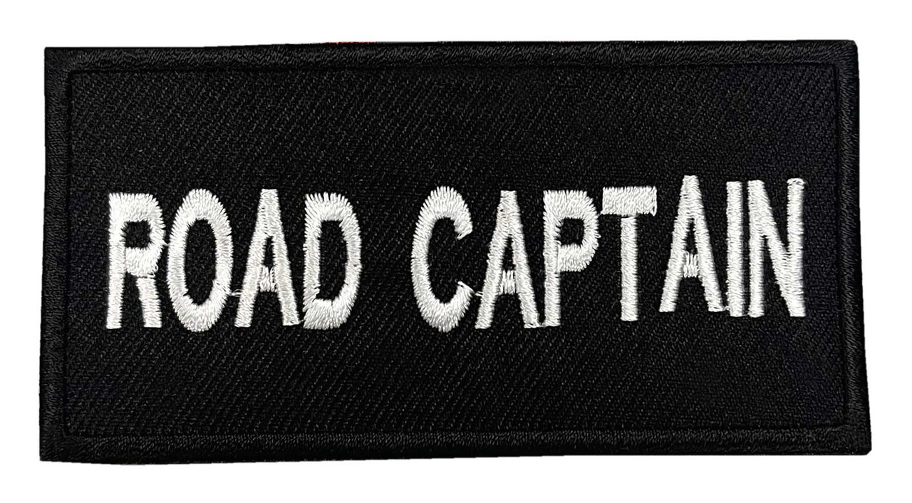 Derringer Road Captain Bold Text Embroidered Patch, Black/White ...