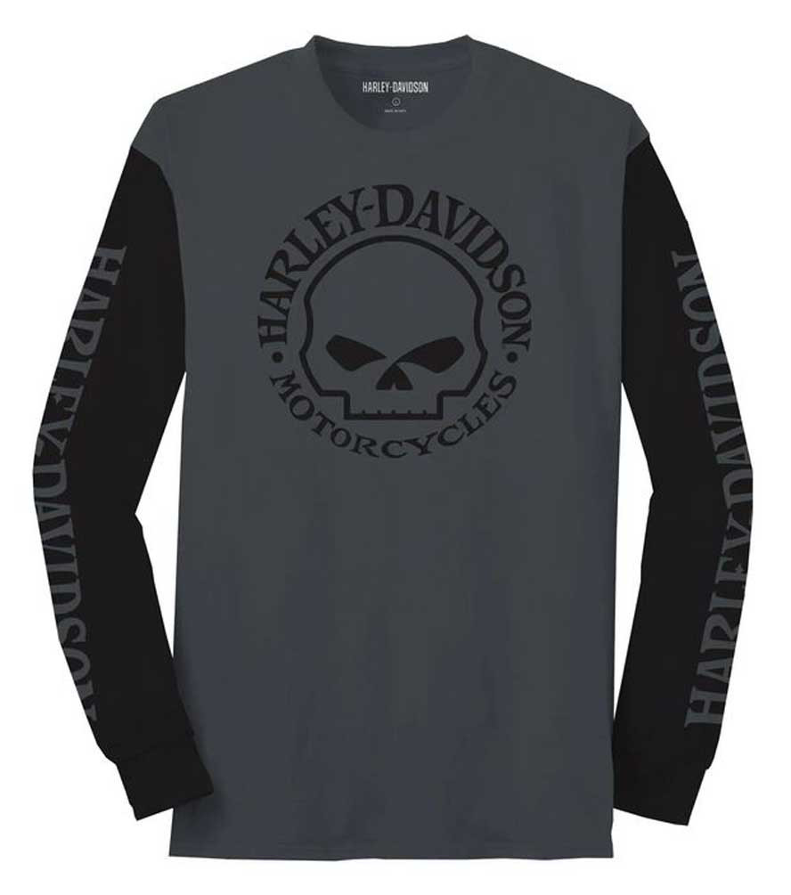 Harley-Davidson® Men's Willie G Skull Colorblock Long Sleeve Tee 99066 ...