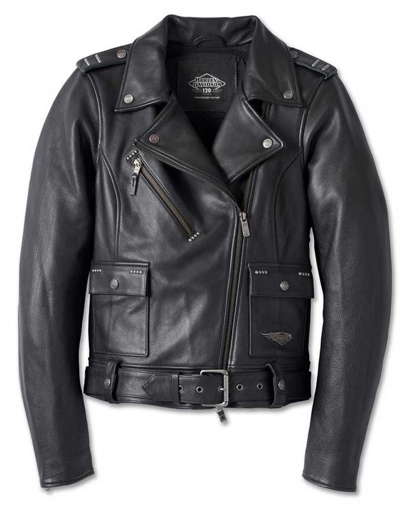 Harley-Davidson® Women's 120th Cycle Queen Leather Biker Jacket, Black ...
