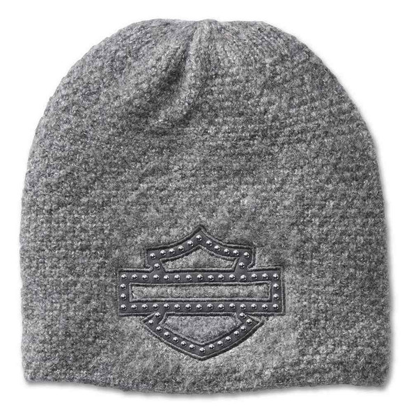 Harley-Davidson® Women's Stud Bar & Shield Beanie Cap - Gray 97675-24VW ...