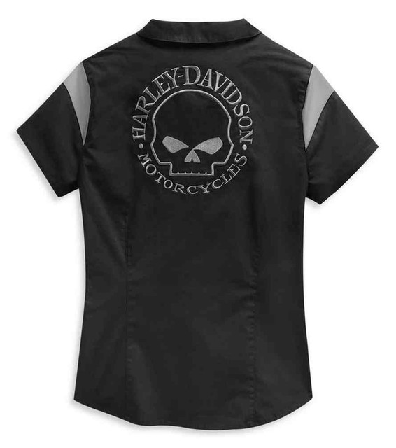 Harley-Davidson® Women's Willie G Skull Zip-Front Short, Black 99055 ...