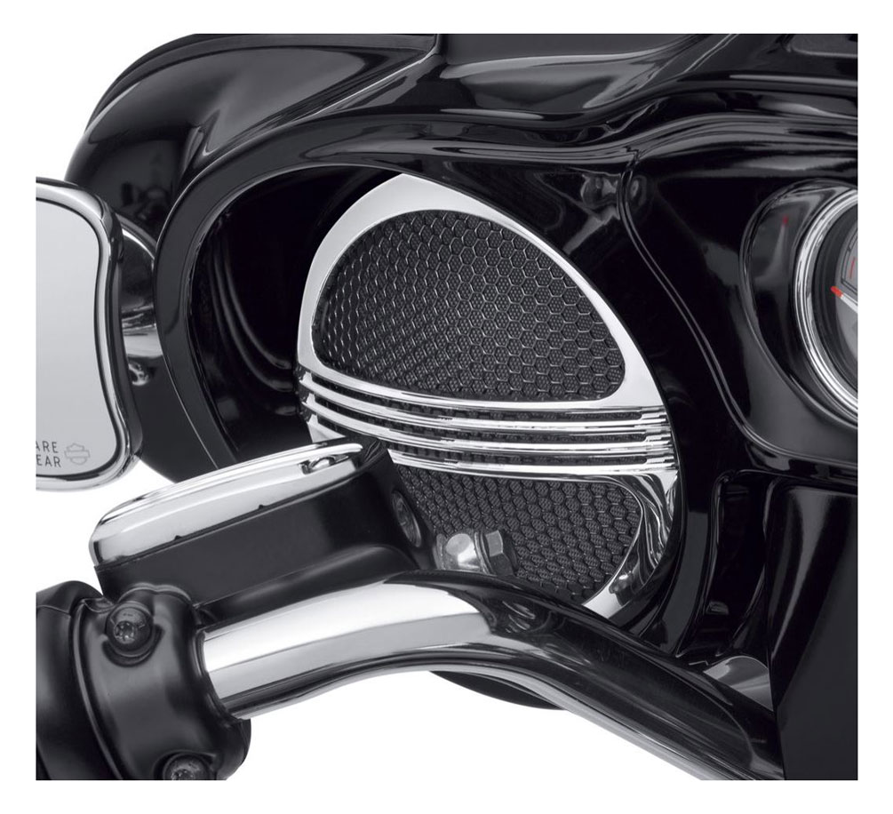 Harley-Davidson® Defiance Batwing Fairing Speaker Grills - Chrome Finish 76000685 - Wisconsin ...