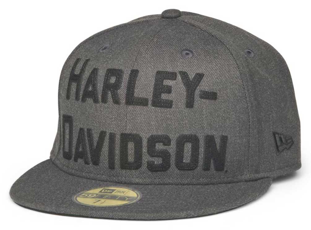 Harley-Davidson® Men's Foundation Fitted Flat Brim Baseball Cap - Gray ...