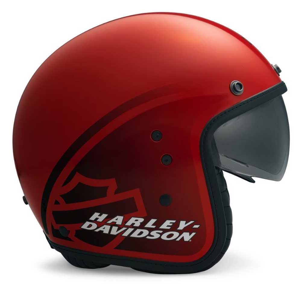 Harley-Davidson® Metropolitan Sun Shield X14 3/4 Helmet - Gloss Red ...