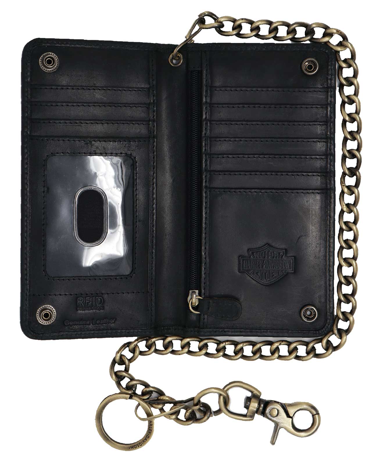 Harley-Davidson® Men's Heritage Biker Chain Bi-Fold Tall Leather Wallet ...