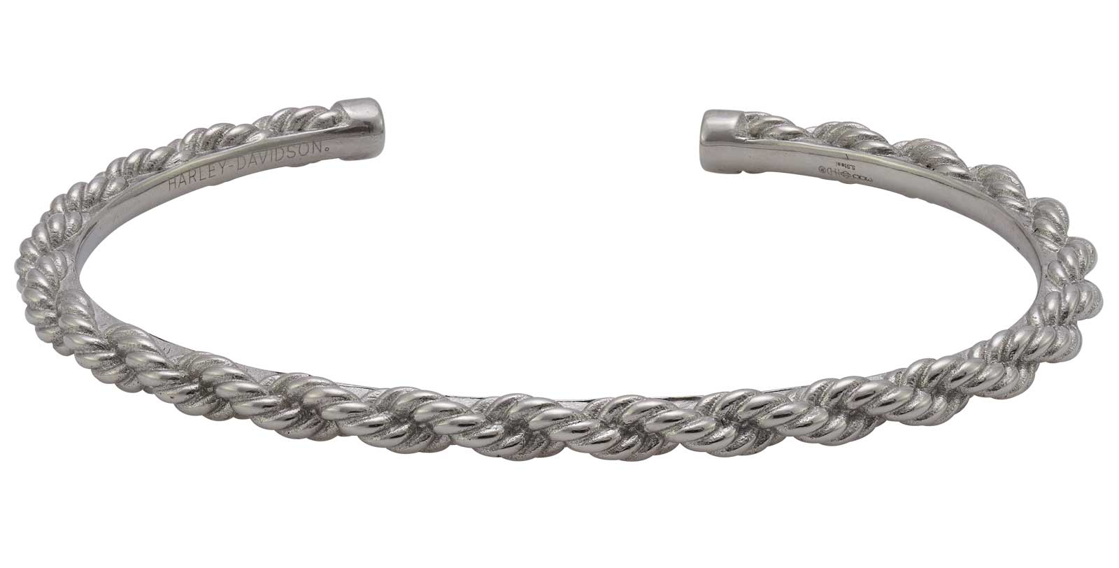 Harley-Davidson® Women's Sculpted Rope Cuff Bracelet - Silver Stainless Steel - Wisconsin Harley ...