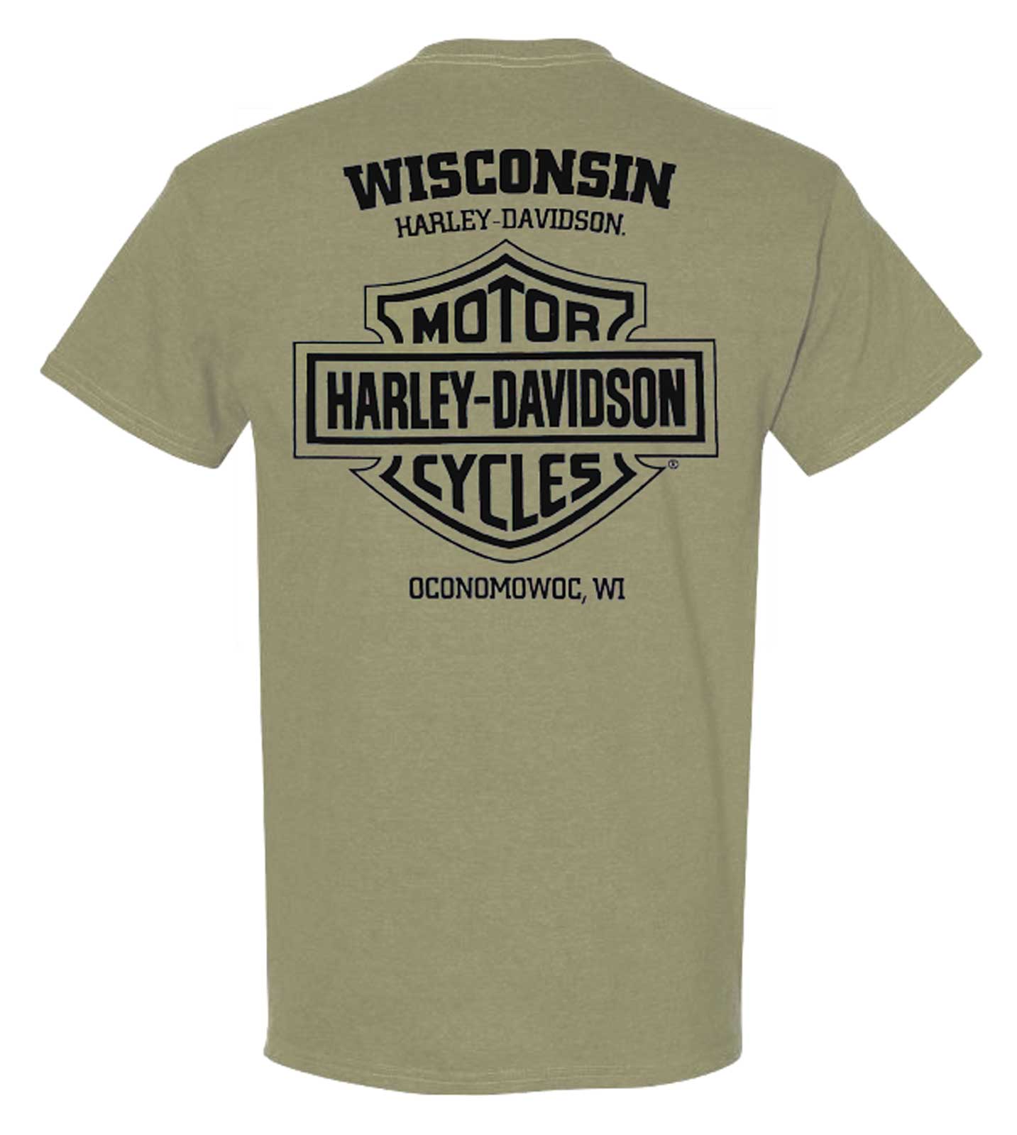 Harley-Davidson® Men's Downshift Engine Short Sleeve Crew-Neck T-Shirt - Olive - Wisconsin ...