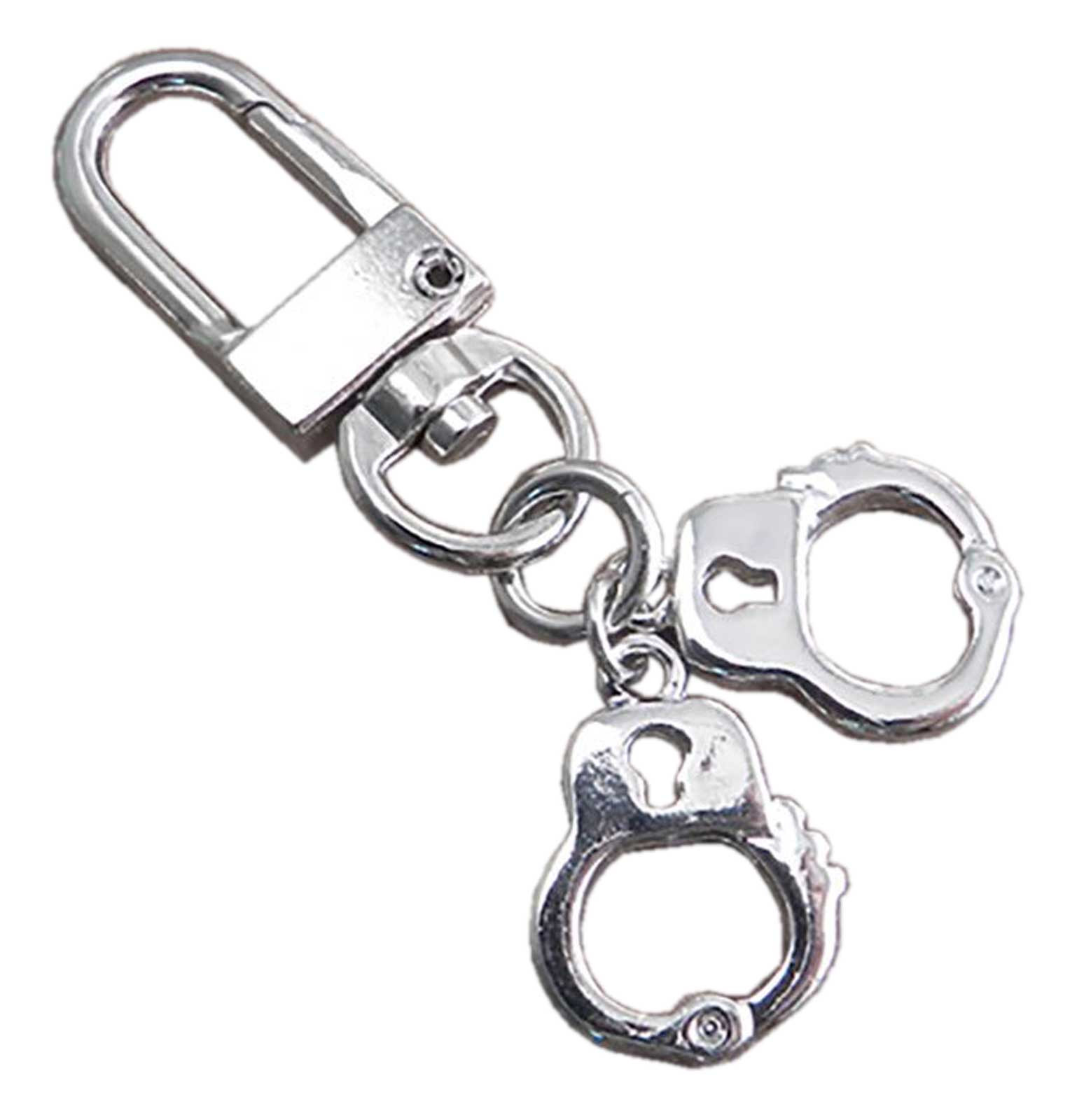 That's A Wrap Handcuffs Charm Key Chain - 4.5 inch - Metal Chrome ...