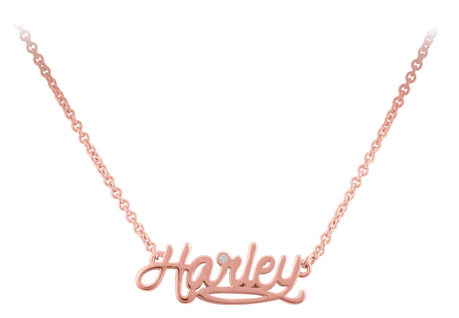 Harley-Davidson® Women's Cursive Harley Rose Gold Necklace - Sterling ...