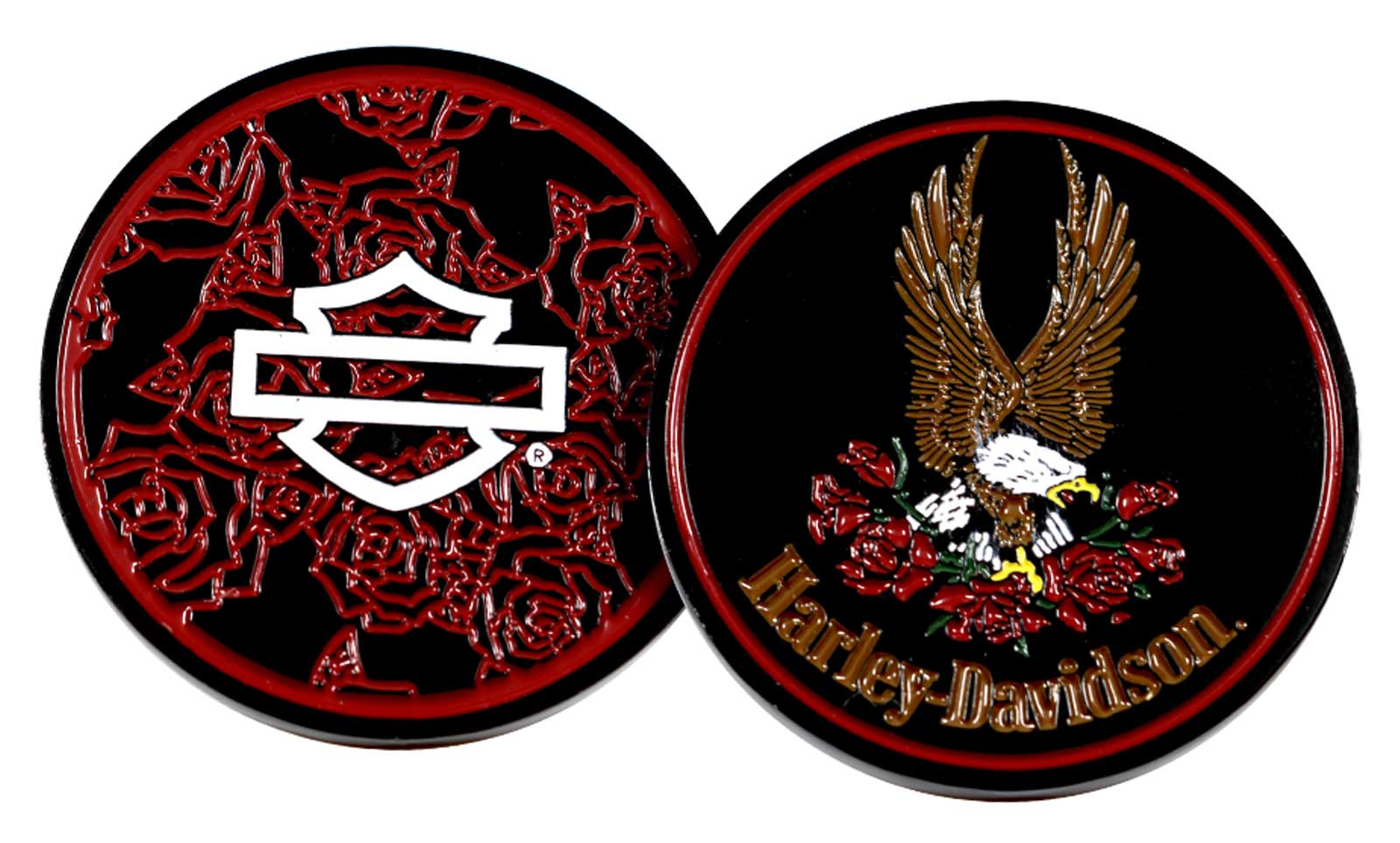 Harley-Davidson® Red Roses & Eagle Metal Challenge Coin, 1.75 in ...