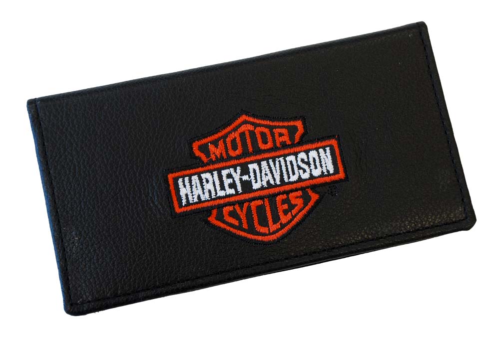 Harley-Davidson® Men's Embroidered Bar & Shield Checkbook Cover Black ...