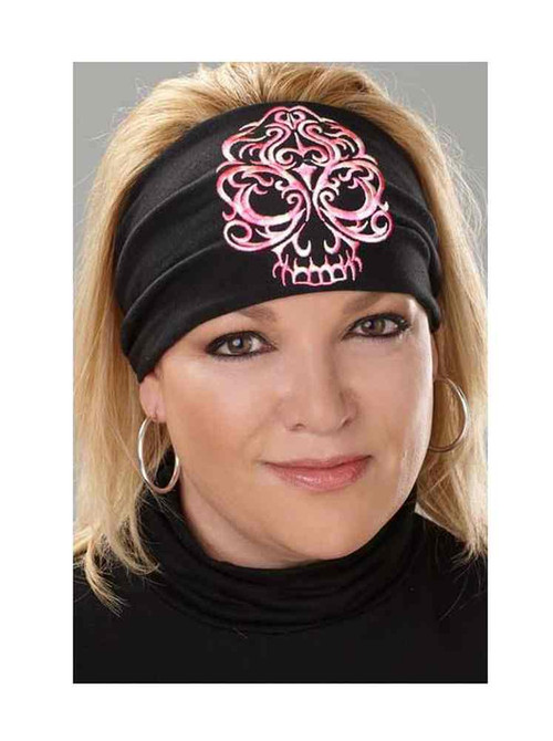 That's A Wrap Women's Knotty Band, Fandango Pink Skull Bandana, Black ...