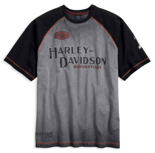 Harley-Davidson® Men's Iron Block Raglan Short Sleeve Tee, Gray 99011 ...