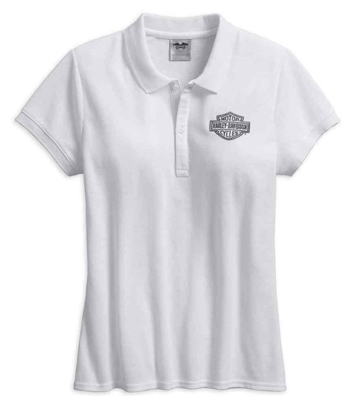 Harley-Davidson® Women's Bar & Shield Logo Short Sleeve Polo, White ...