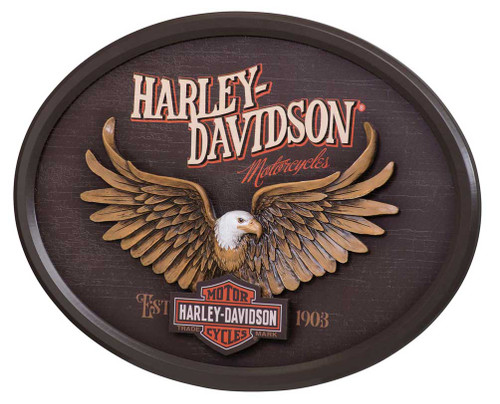 Harley-Davidson® Sculpted Eagle Oval 3D Pub Sign, 22 x 16 inches HDL ...