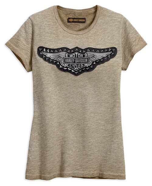 Harley-Davidson® Women's Chunky Studded B&S Wing Short Sleeve Tee 99049 ...