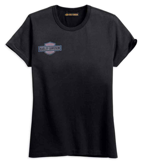 Harley-Davidson® Women's Distressed Eagle Flag Short Sleeve Tee, Black ...