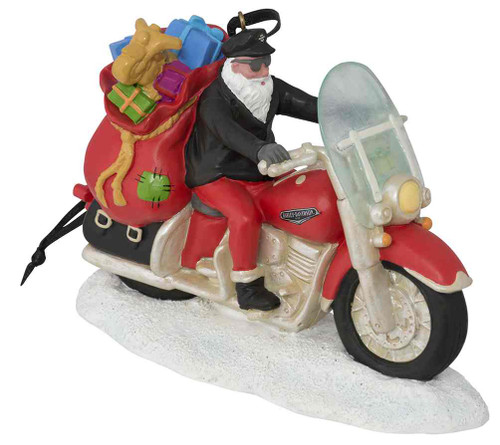 Harley-Davidson® Winter Custom Painted Sculpted Biker Santa Ornament ...