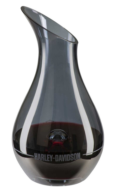 Harley-Davidson® Frosted H-D 50 oz. Glass Wine Decanter - Smoke Gray ...