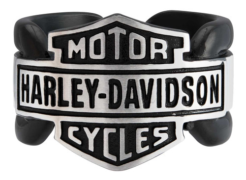 Harley-Davidson® Men's Vintage Bar & Shield Striped Ring, Black ...
