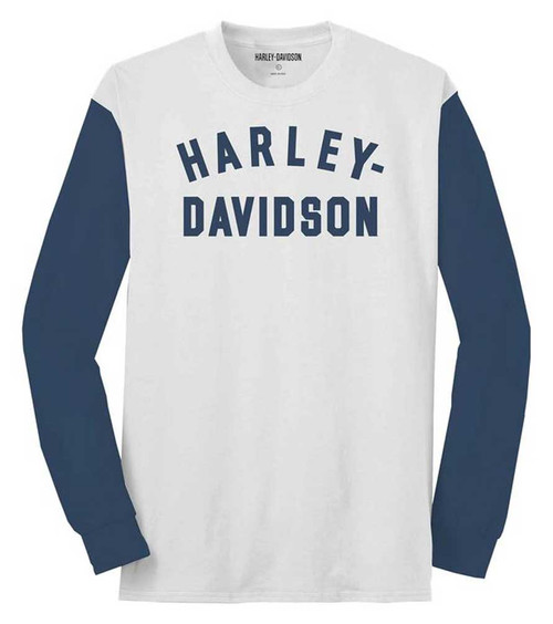 Harley-Davidson® Men's Staple H-D Colorblock Long Sleeve Tee - White ...
