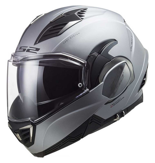 LS2 Helmets Valiant II Special Modular Motorcycle Helmet - Matte Silver ...