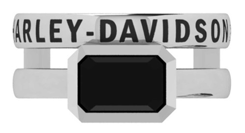 Harley-Davidson® Women's Double Rectangle Rhinestone Ring Set ...