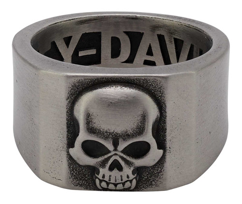 Harley-Davidson® Men's Deadlock Skull Band Ring - Silver Stainless ...