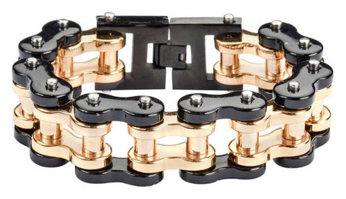 Heavy Metal Men's Thick Link Stainless Steel Motorcycle Chain Bracelet ...