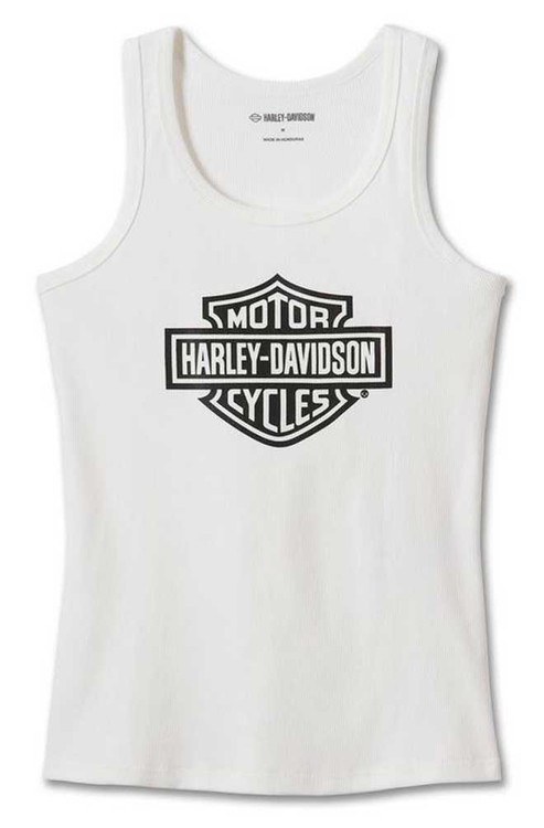 Harley-Davidson® Women's Bar & Shield Sleeveless Tank Top - White 99098 ...