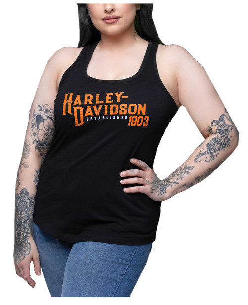 Harley-Davidson® Women's Evolve Curved Hem Racerback Sleeveless Tank ...