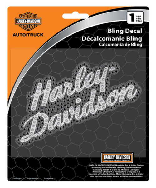 Harley-Davidson® Bling H-D Script Vinyl Decal - Black/Silver - 6 x 8 in ...