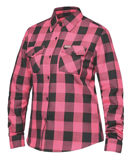 Derringer Women's Rugged Button Long Sleeve Plaid Flannel Shirt, Pink ...