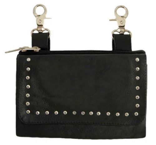 Derringer Women's Studded Accents Cowhide Leather Clip-On Hip Bag ...