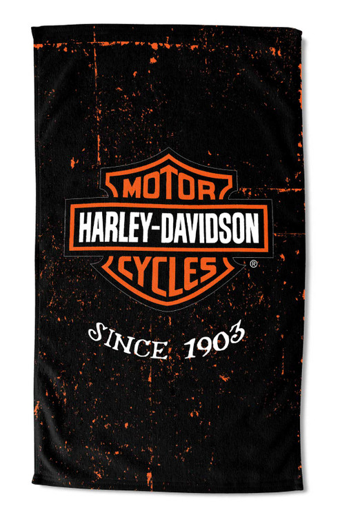 Harley-Davidson® Industrial Bar & Shield Cotton Beach Towel, 35 x 60 ...