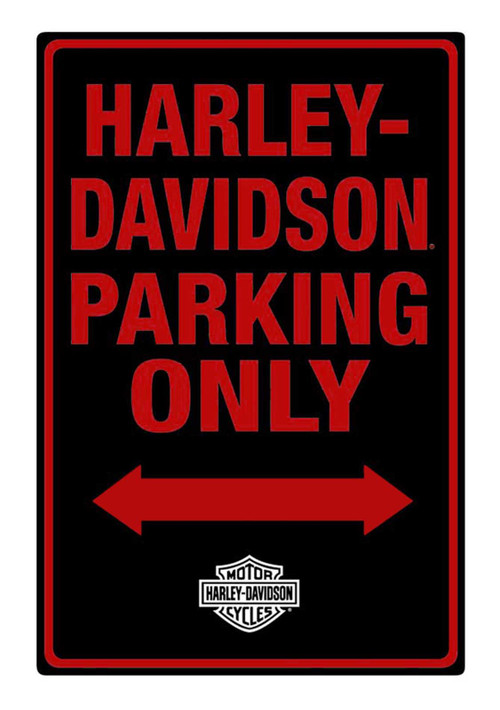 Harley-Davidson® Tin Sign, H-D Embossed Parking Only Sign, Black ...