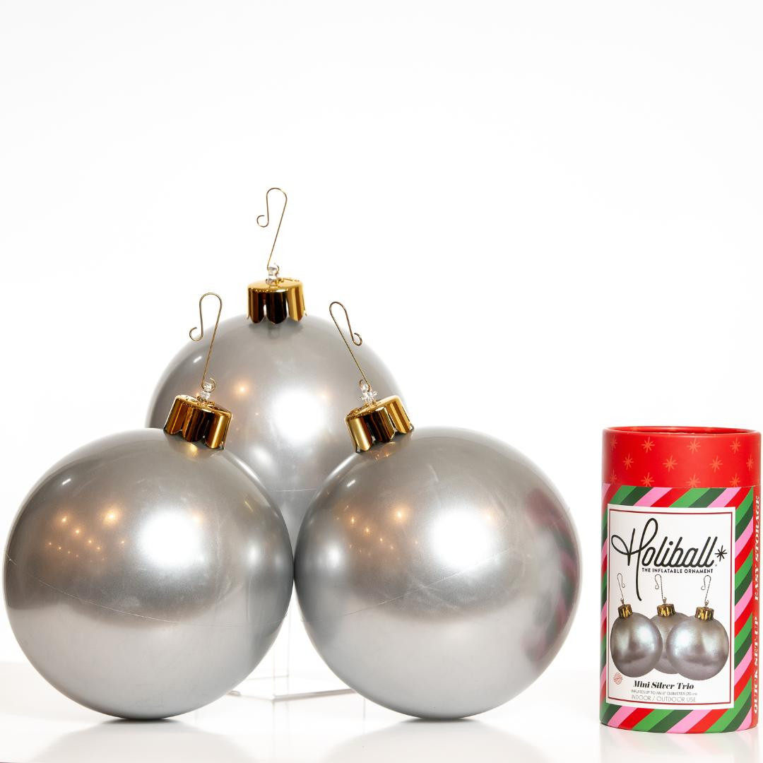 Mini Holiball® Traditional with Silver - Holiball® The Inflatable Ornament®