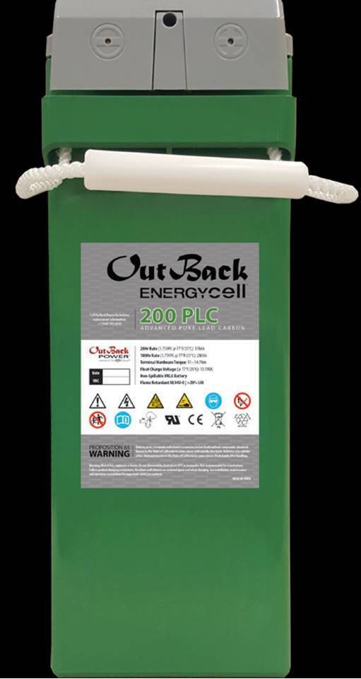 OutBack Power 200PLC 12V 200Ah Advanced Pure Lead Carbon Battery