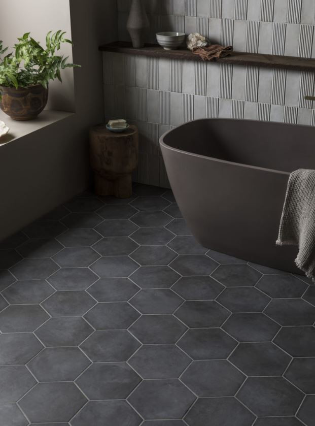 Black Fox 8" Porcelain Hexagon Tiles - Portland Direct Tile & Marble