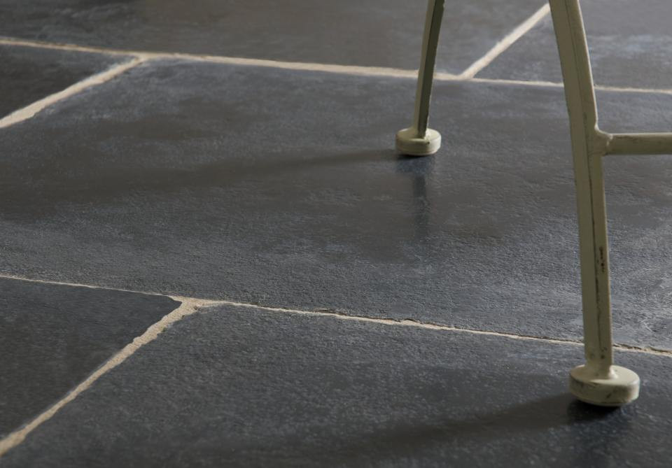 Belgium Black Limestone 26"x78" 4CM Chiseled Edge Slab (3 Sides Chiseled)