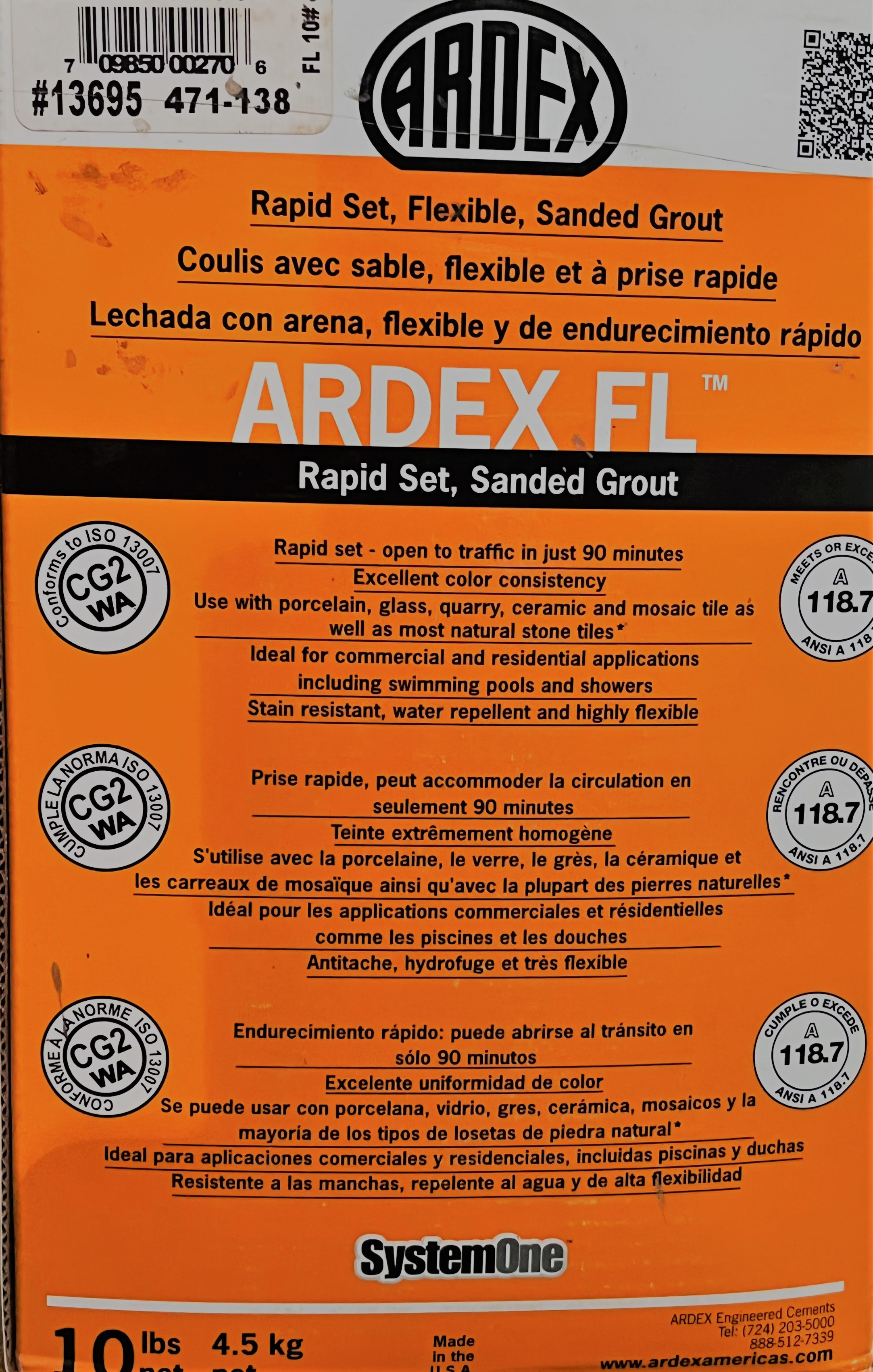 ARDEX FL Winter White #5 Rapid Set, Flexible, Sanded Grout 10 lb ...