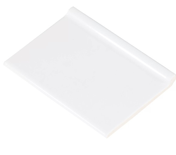 Ice White Gloss 4x6 Cove Base Top Bullnose - Portland Direct Tile & Marble